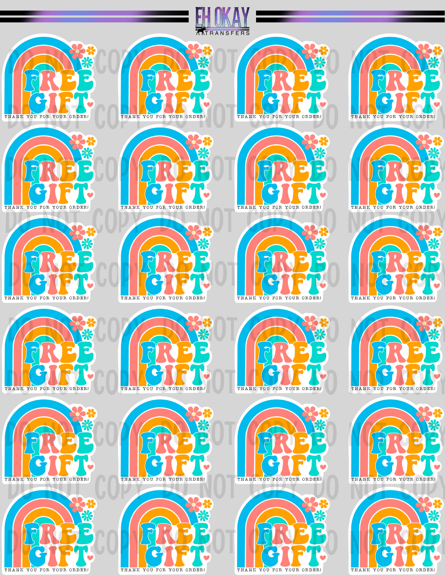 Free gift - Vinyl sticker sheet – Eh Okay Transfers